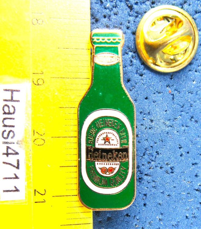 HEINEKEN BIER FLASCHE PIN ENAMEL TOP-QUALITÄT 30MM GESTEMPEL (Gebraucht ...