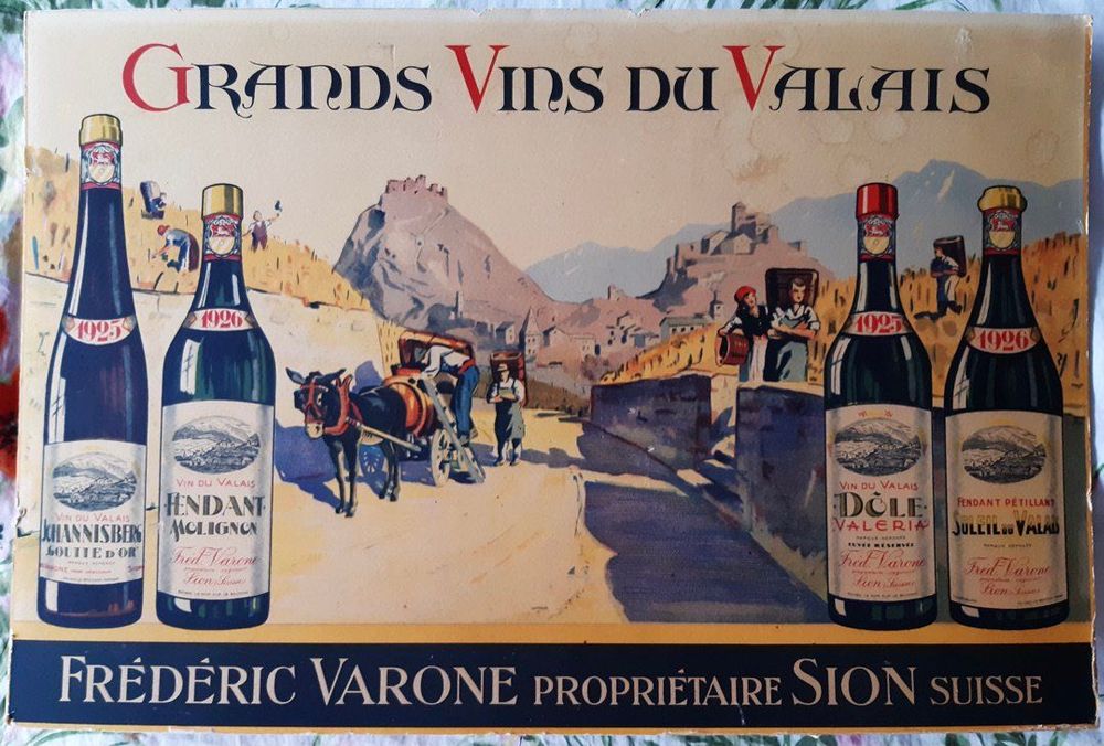 Affiche carton GRANDS VINS FRÉDÉRIC VARONE Propriétaire SION | Kaufen ...