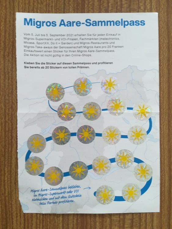 ⭐1 Karte Migros Aare Sammelspass ab 1.-- (Neu (gemäss Beschreibung)) in Wettingen für CHF 1 ...