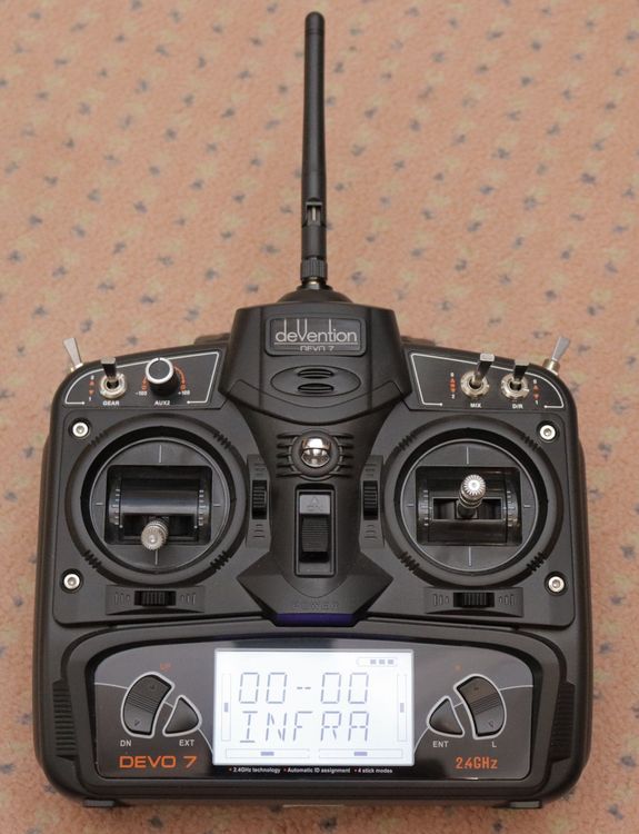 DEVO 7 Sender + 2 Empfänger + Walkera Infra Quadrokopter RTF (Gebraucht ...