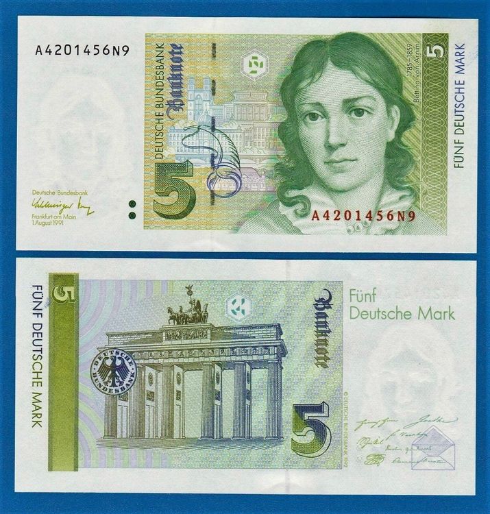 5 Mark Germany 1991 UNC (Neu und originalverpackt) in Auw für CHF 16.5 ...