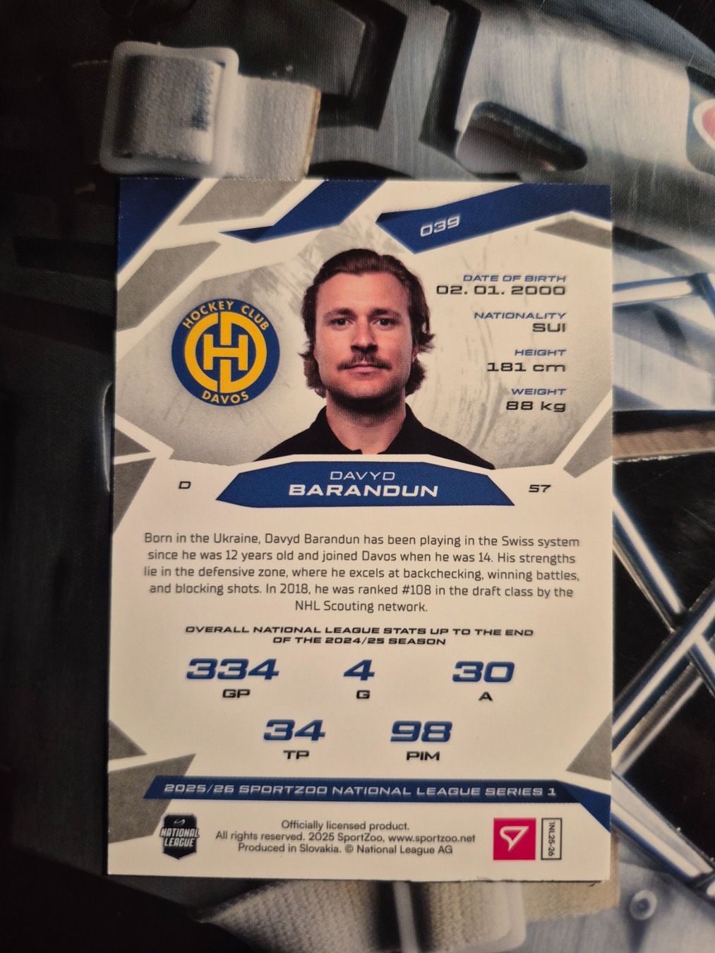 Davyd Barandun HC Davos 2025/26 Sportzoo Pink (Gebraucht) in Treiten ...