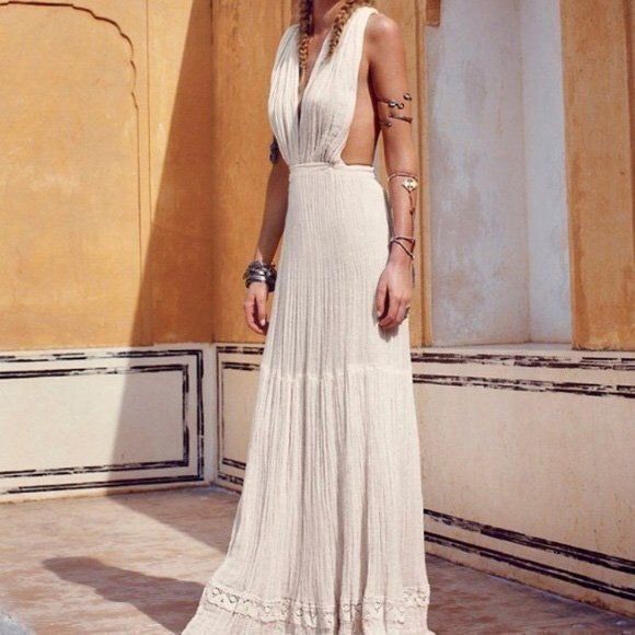 NP 299Jen's Pirate Booty Boho MaxiKleid mit Spitzen zu Nile (Gebraucht ...