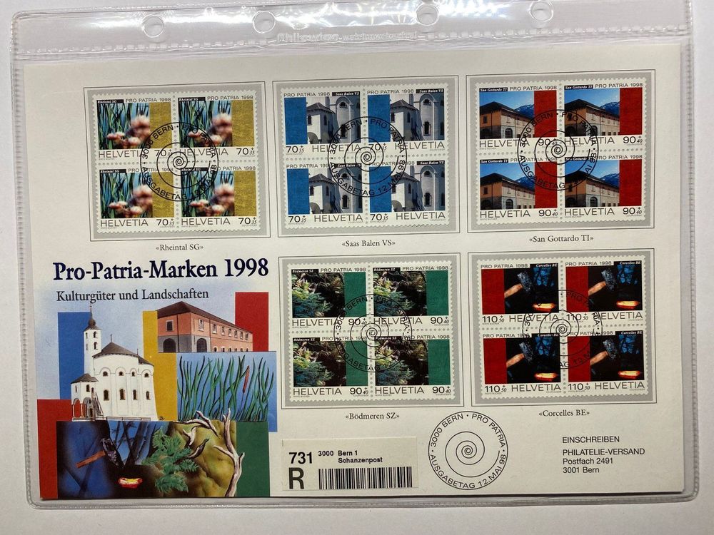 FDC Grossbrief Pro Patria Kulturgüter und Landschaft 1998 ET | Kaufen auf Ricardo