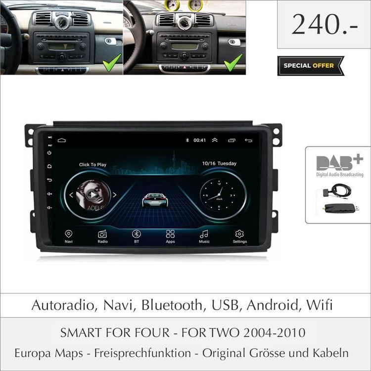 Smart Fortwo Forfour Autoradio DAB+ Navi (Neu und originalverpackt) in Chiasso für CHF 240 – mit ...
