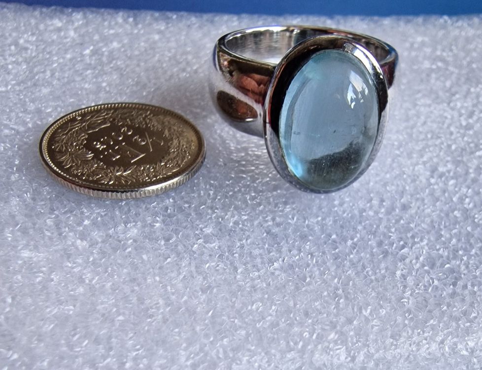 Silberring Olga Ribler echt Aquamarin Gr. 57 massiv | Kaufen auf Ricardo
