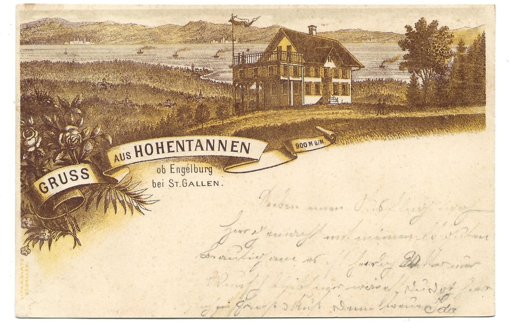 Gruss aus Hohentannen (SG) Rest. ob Engelburg - Litho -1900 (Gebraucht) in Engelburg für CHF 16. ...