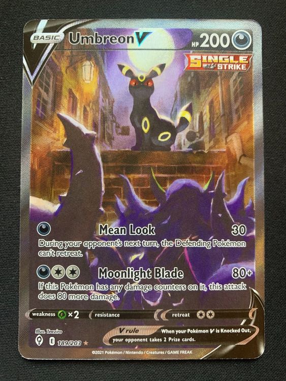 Umbreon V Alternate Art 189/203 Fullart (Neu und originalverpackt) in ...
