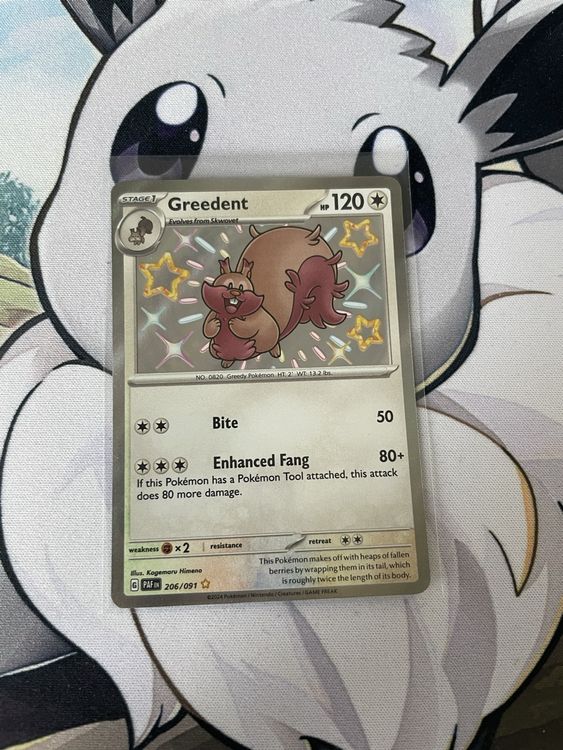 Pokemon Karte SHINY Greedent Paldean Fates EN #1 (Neu (gemäss ...