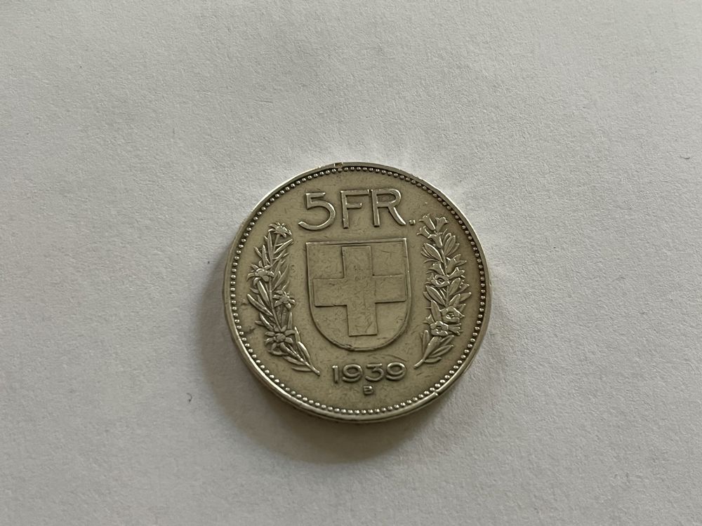 Moneta 5 franchi svizzeri in argento 1939 | Kaufen auf Ricardo
