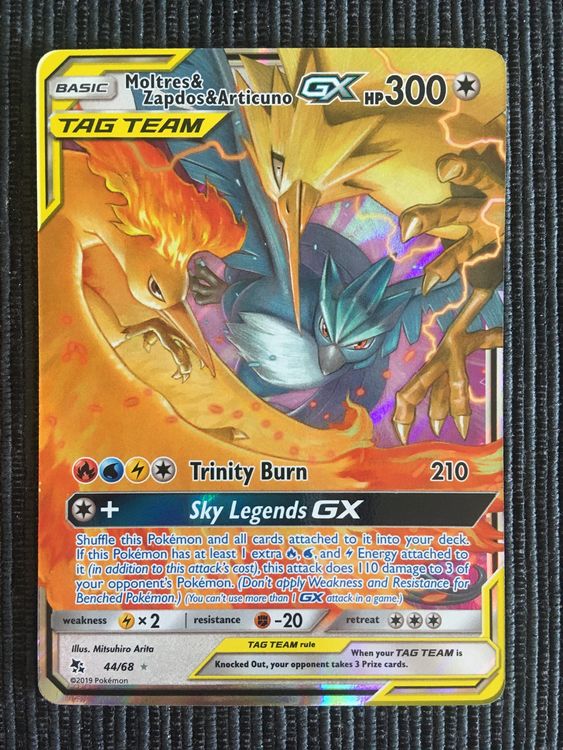 Pokemon Moltres Zapdos Articuno GX Hidden Fates Mint EN (Neu (gemäss ...