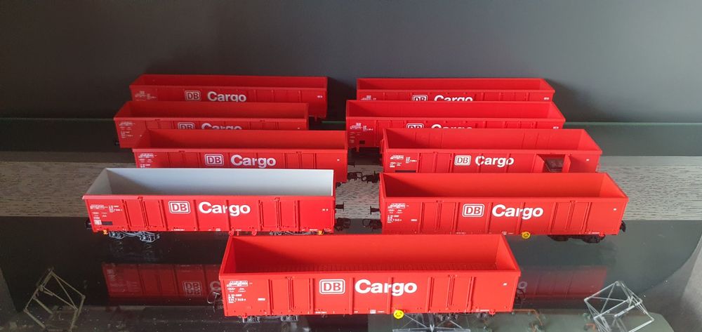 ROCO:U.A.:DC: HOCHBORD-GÜTERWAGEN-CARGO ROT DIV.HERSTELLER (Gebraucht ...