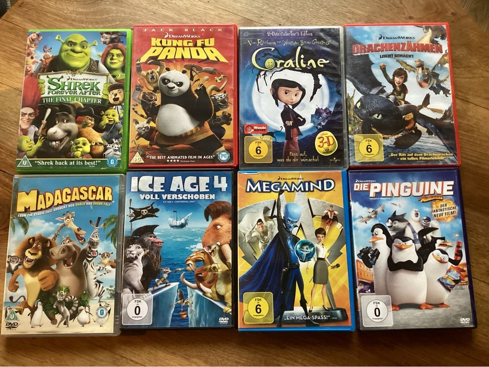 8 Animation dvds. Dreamworks: Drachenzähmen, Shrek etc | Acheter sur ...