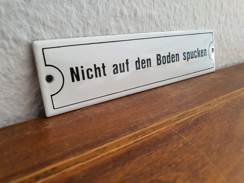 Emailschild Verboten spucken Bahn Zug Tram Emaille Schild (Neu (gemäss Beschreibung)) in ...