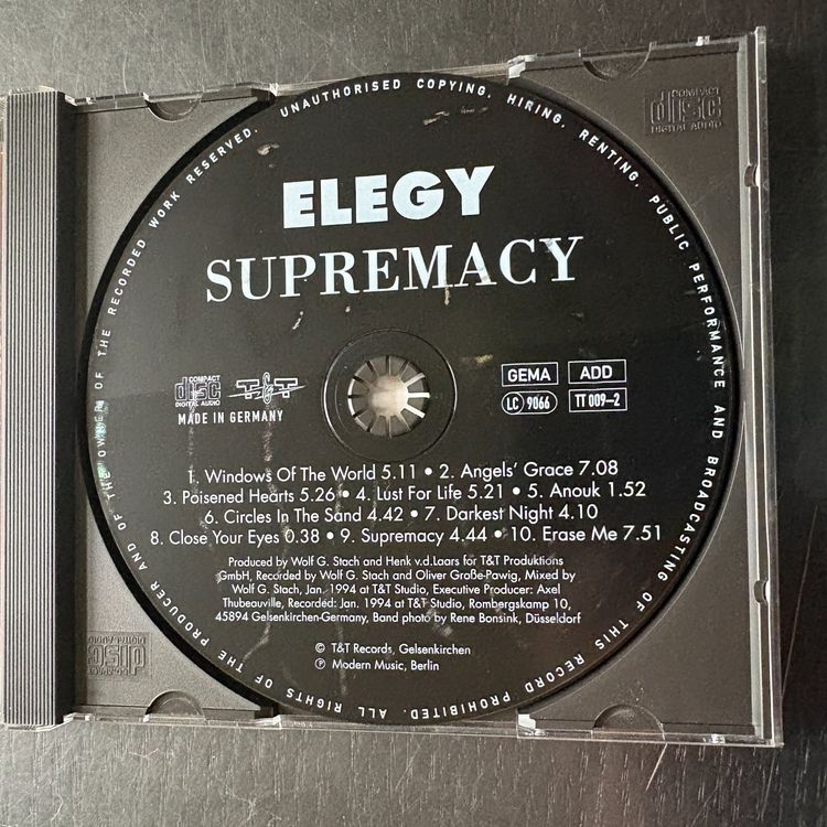 ELEGY Supremacy CD Prog. Metal Progressive Metal (Gebraucht) in ...