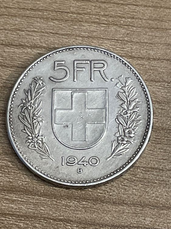 5 Franken Schweiz 1940 Silber | Kaufen auf Ricardo