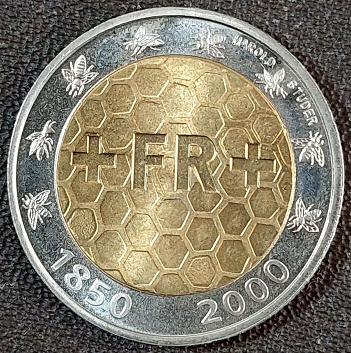 5 Fr. Gedenkmünze 2000, 100 Jahre Schweizer Franken (Neu (gemäss Beschreibung)) in Arch für CHF ...