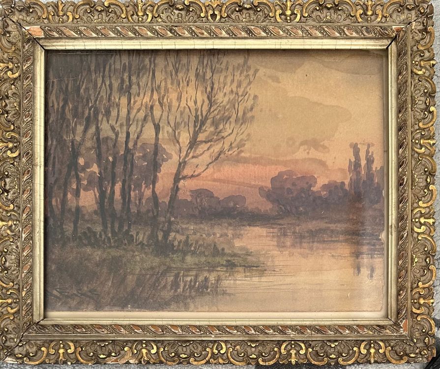 Antike Seelandschafts Aquarell (Gebraucht) in Root für CHF 19 – nur Abholung auf Ricardo kaufen