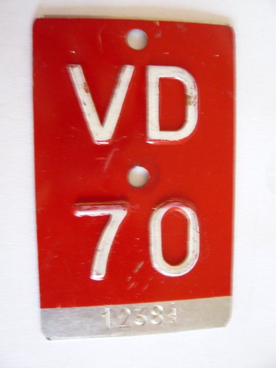 PLAQUE VELO VD 1970 | Kaufen auf Ricardo