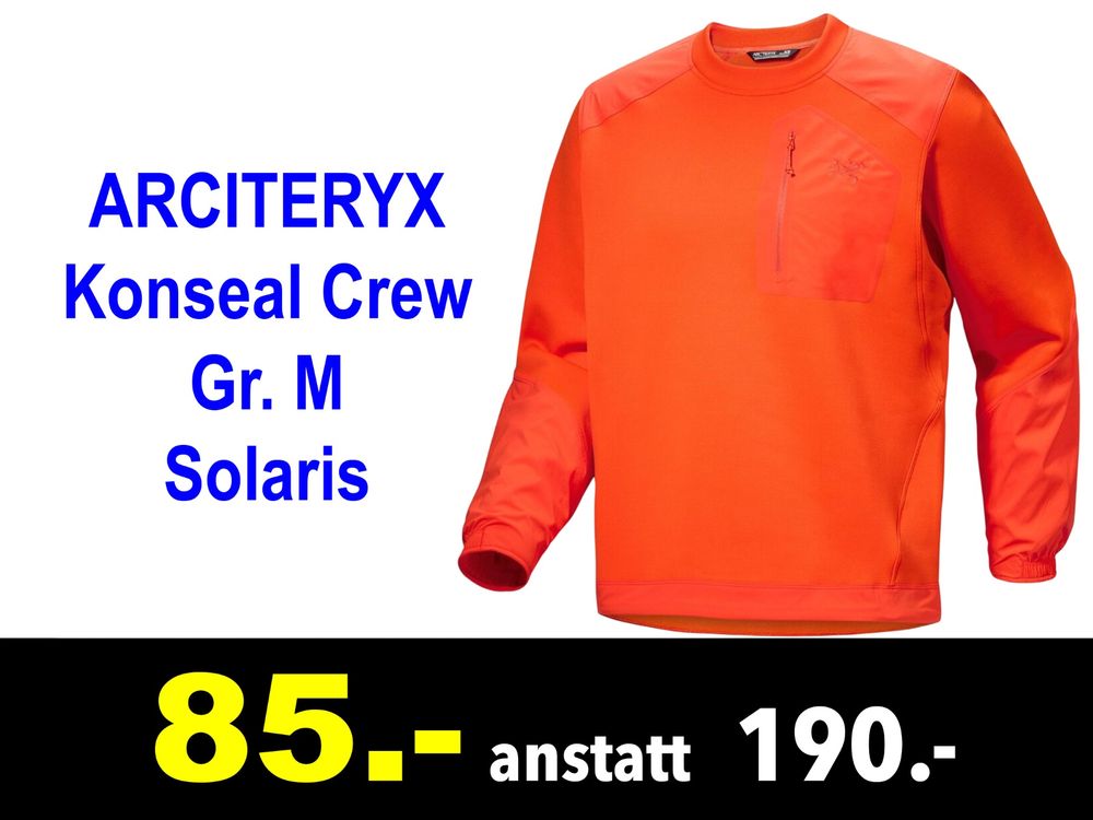 🔴 ARCITERYX Konseal Crew Gr. M Solaris /940Z (Neu und originalverpackt ...