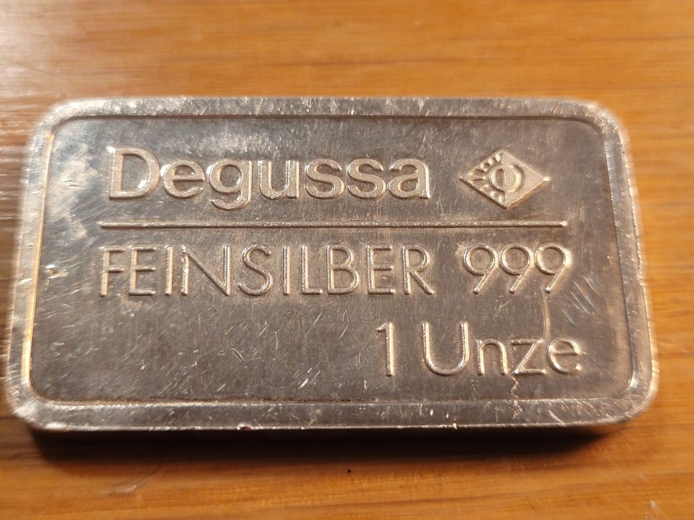 Silber 999, 1Unze Barren Degussa mit Mercedes Benz Typ 720 (Gebraucht ...