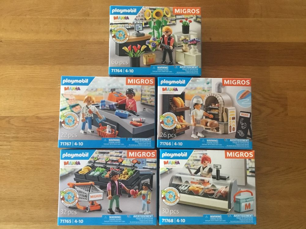 5x Playmobil Migros Mania Sets (Neu und originalverpackt) in Seengen für CHF 90 – mit Lieferung ...