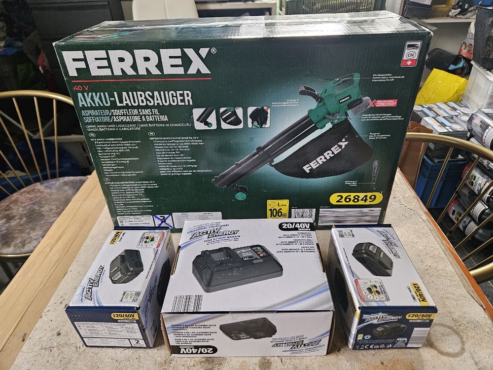 Ferrex Akku-Laubsauger 40V + 2 Akkus + Ladegerät-NEU (Neu und ...
