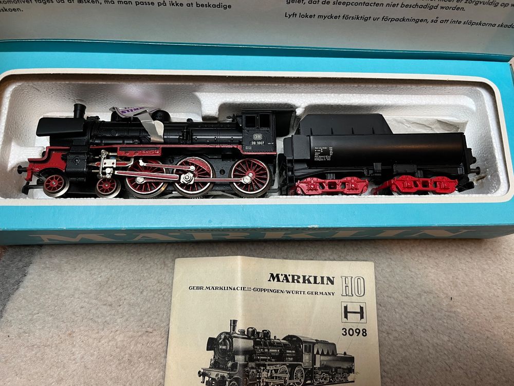 Märklin 3098 Dampflok P8 DB 38 1807 in OVP erste Vers. 1967 (Gebraucht ...