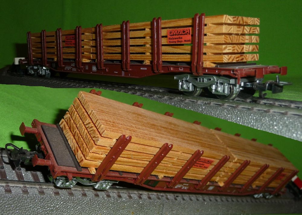 DB Rungenwagen Märklin 47714 Gmach Holzwerke aber graue Dreh (Gebraucht ...