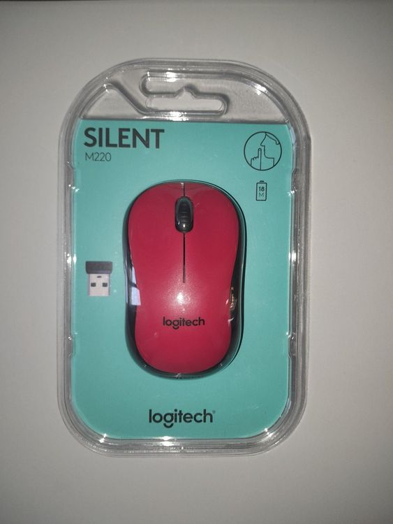 Logitech M220 Silent Click wireless Maus Rot (Neu und originalverpackt ...