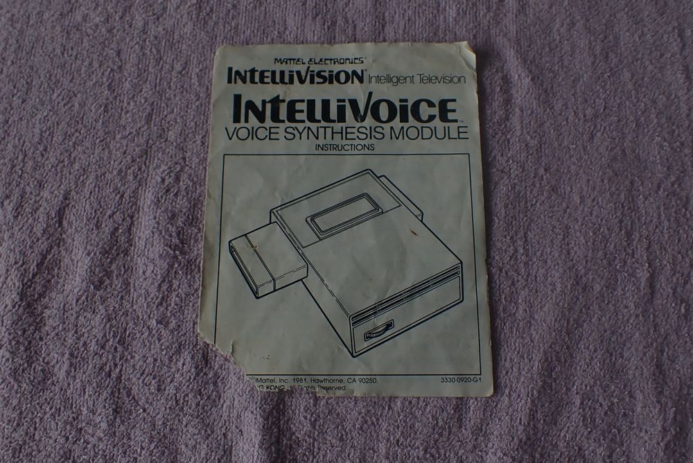 INTELLIVOICE Voice Synthesis Module Anleitung INTELLIVISION (Gebraucht ...