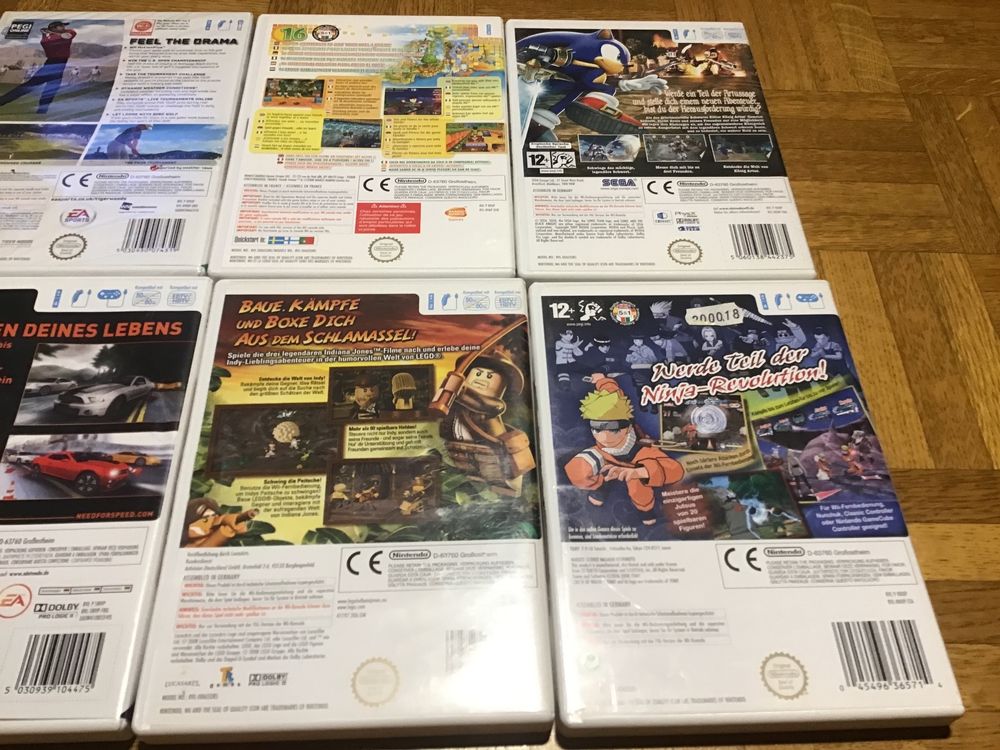 8xWii, Naruto, Sonic, NFS, Indiana Jones, Family Trainer, (Gebraucht ...