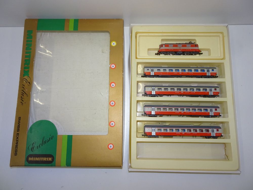 Minitrix Zugset Swiss Express SBB Re 4/4 Digital Spur N 1031 (Gebraucht ...