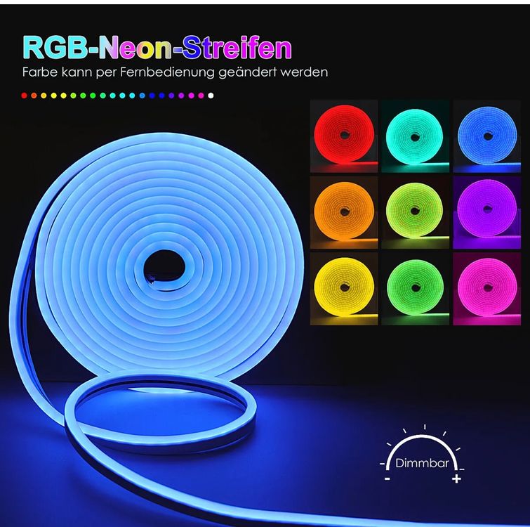 + 5M Neon LED Strip Streifen 230V RGB Flex Schlauch (Neu und ...