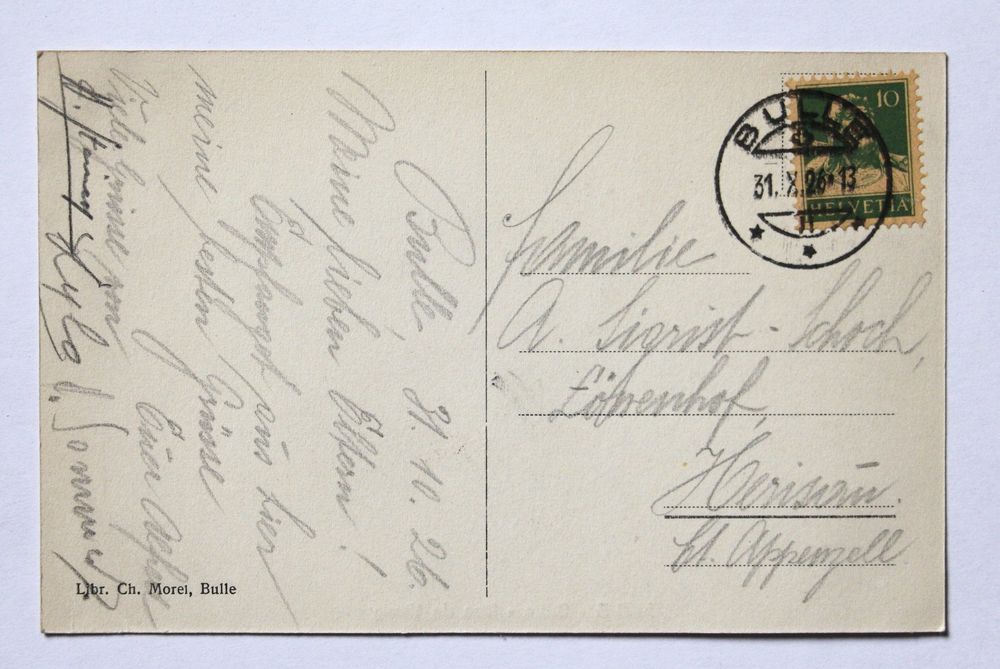 AK "BULLE - RUE DE VEVEY" 1926 (EDIT. CH. MOREL) (Gebraucht) in St ...