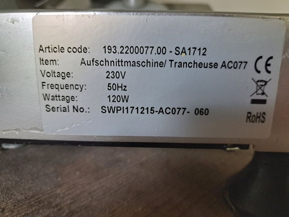 Trancheuse à viande AC077 (Gebraucht) in Biel/Bienne für CHF 90 – mit ...