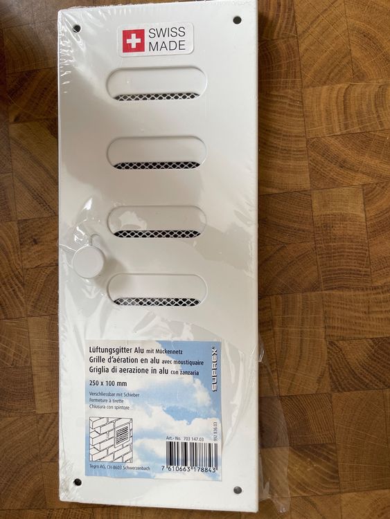 Lüftungsgitter Alu mit Mückennetz (Neu und originalverpackt) in Wettingen für CHF 10 – mit ...