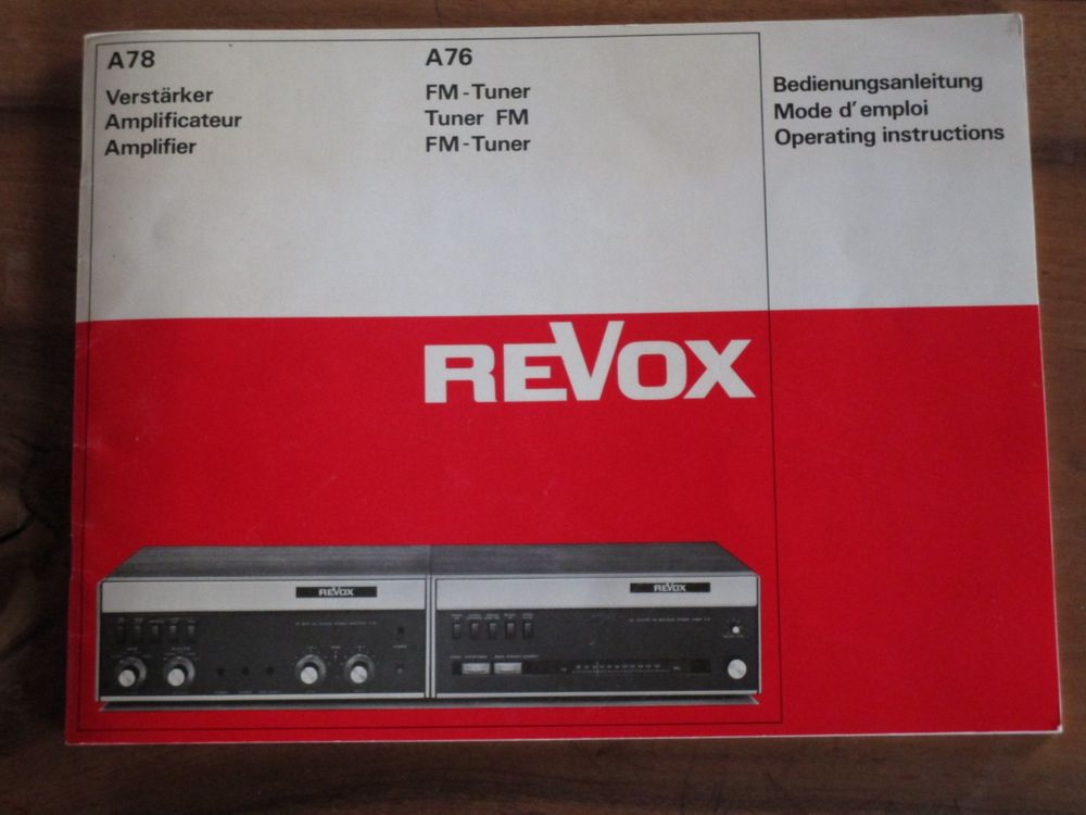 Revox Verstärker A78 und Revox FM-Tuner A76 (Gebraucht) in Dussnang für CHF 95 – nur Abholung ...