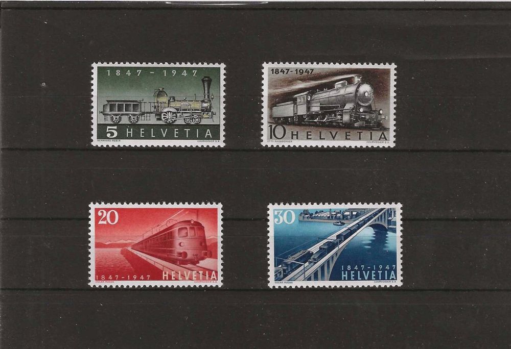 Satz 100 Jahre Schweizer Eisenbahnen 1947 Postfrisch | Kaufen auf Ricardo