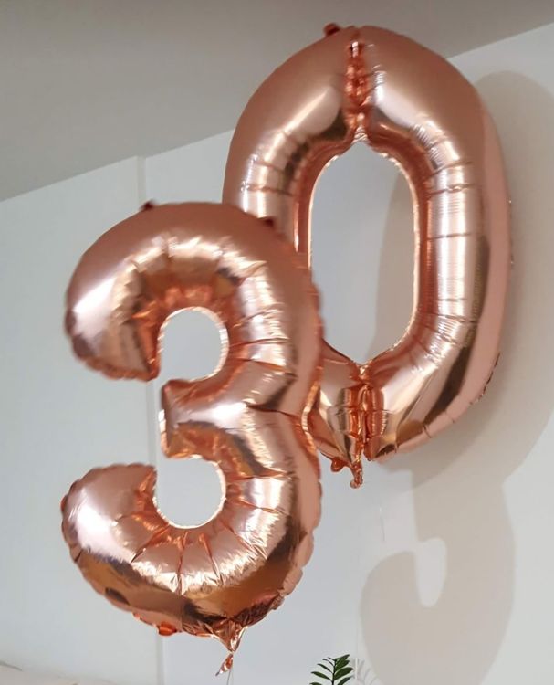 XXL Geburtstagsballons "30" Rose Gold Deko Geburtstag (Gebraucht) in ...