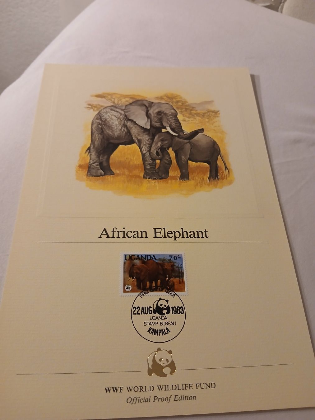 Carte WWF éléphants d'Afrique, timbre Ouganda 1983 🐘 (Gebraucht) in ...