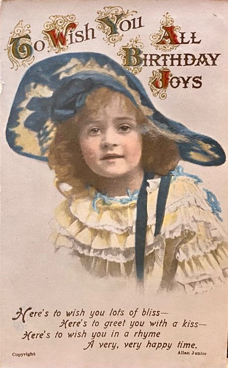 1920 - Antike Foto AK Kind Mädchen mit grossem Hut, England (Gebraucht) in Root für CHF 2 – mit ...