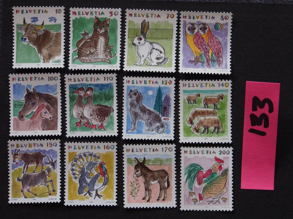 133. 12 timbres animaux domestiques/de ferme non oblitérés | Kaufen auf ...