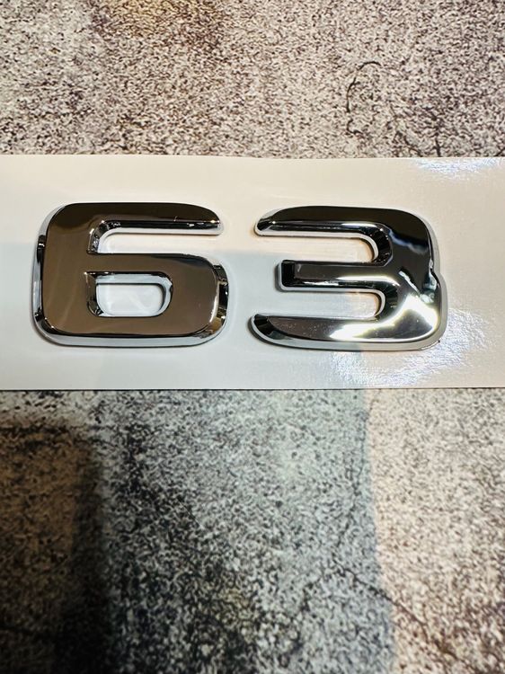 Mercedes AMG C63 Emblem Schriftzug Logo aus ABS NEU Chrom (Neu und ...