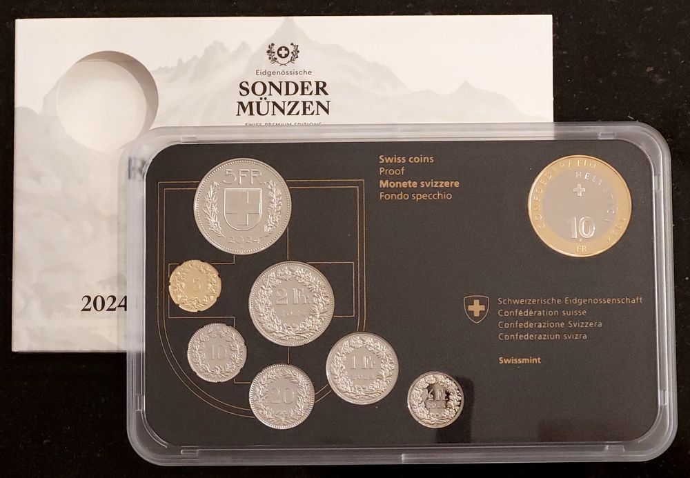 CH - Münzsatz 2024 pp Rhonegletscher (Neu und originalverpackt) in Arch für CHF 120 – mit ...