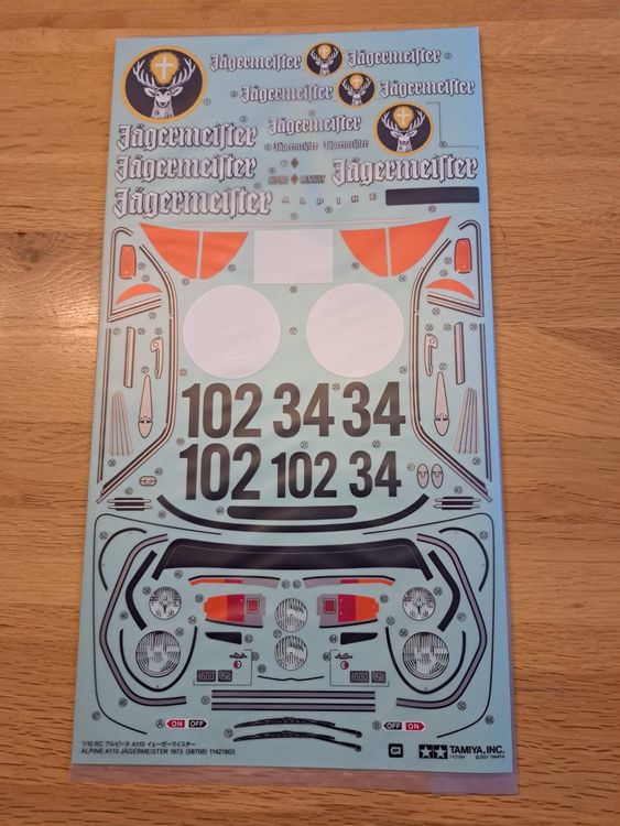 Tamiya RC 1:10 Alpine A110 Decals Jägermeister + MonteCarlo (Neu und ...