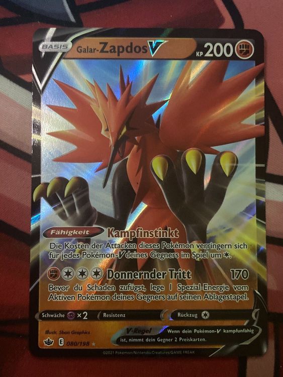 Pokemonkarte Galar Zapdos V | Kaufen auf Ricardo