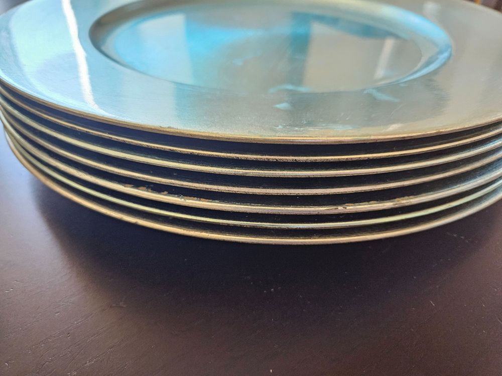 7 sottopiatti in plastica azzurrina cangiante | Kaufen auf Ricardo