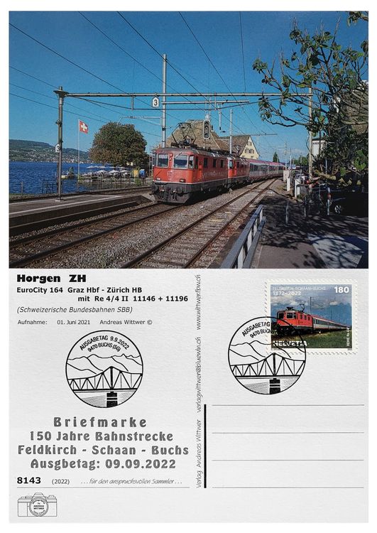 Horgen Zürichsee Ersttag Briefmarke Bahn SBB Re 4/4 II 11146 (Neu (gemäss Beschreibung)) in Bern ...