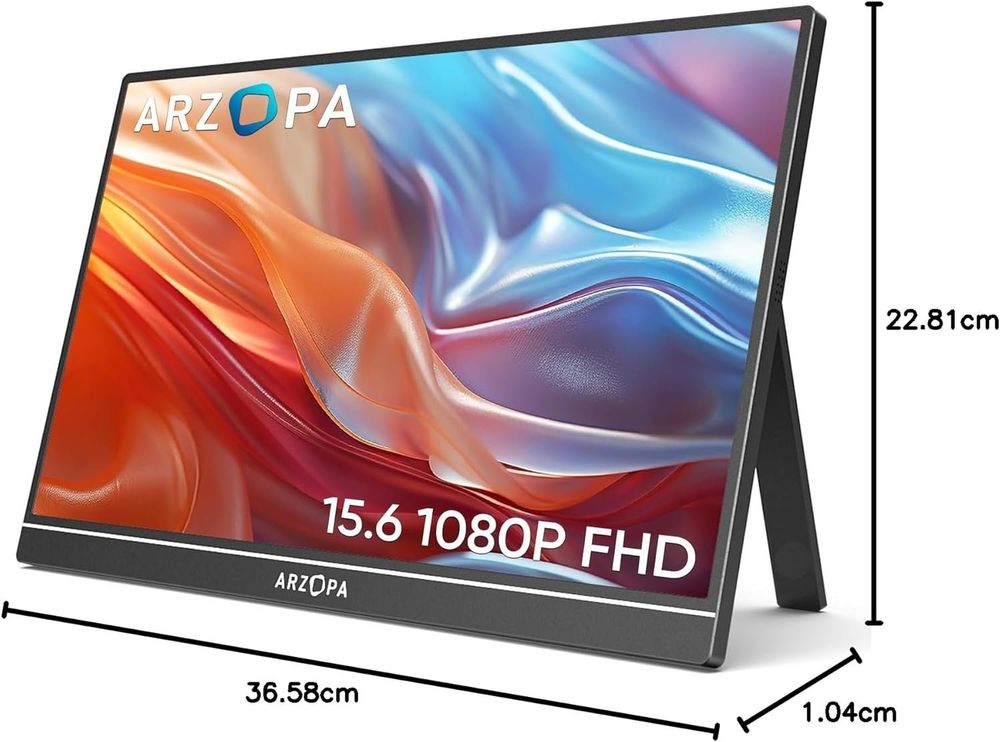 Tragbarer 15,6 Zoll Monitor mit USB C Mini HDMI Anschluss (Neu und ...